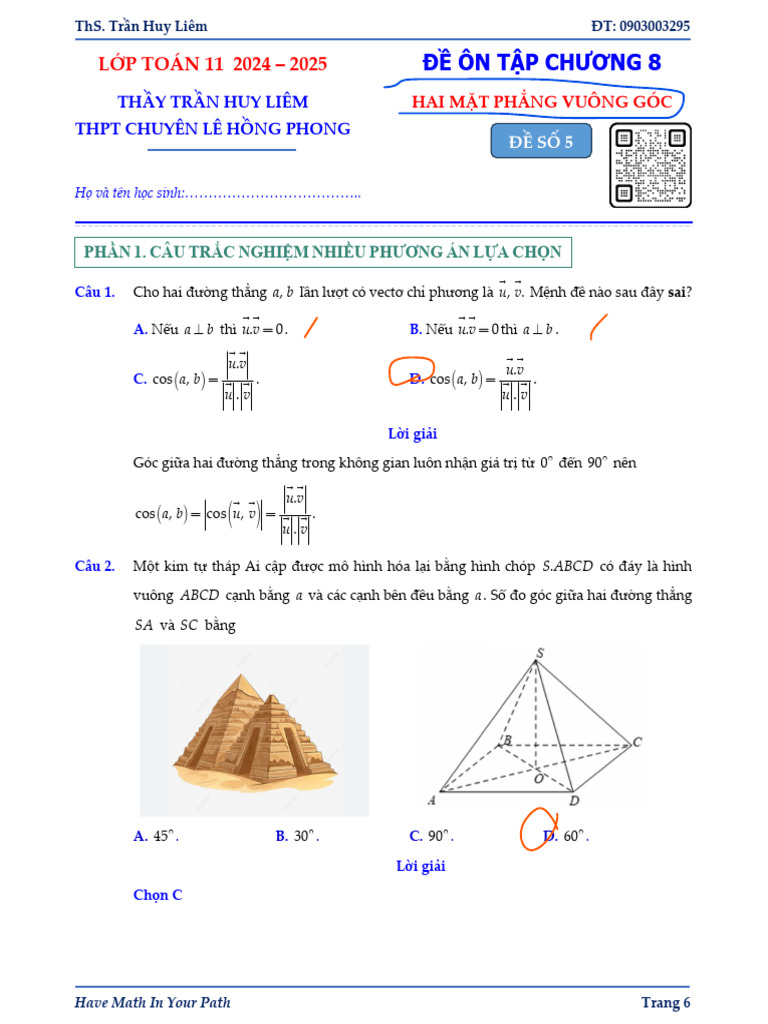 11C8.Đề 5 - Lời giải | PDF