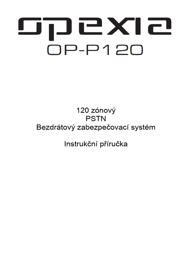 OPEXIA P120 Alarm - Manual-Czech-Final | PDF