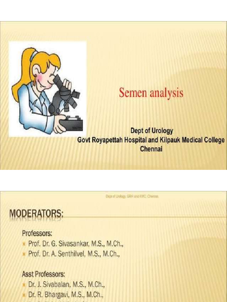 Infertility Evaluation- Semen Analysis | PDF