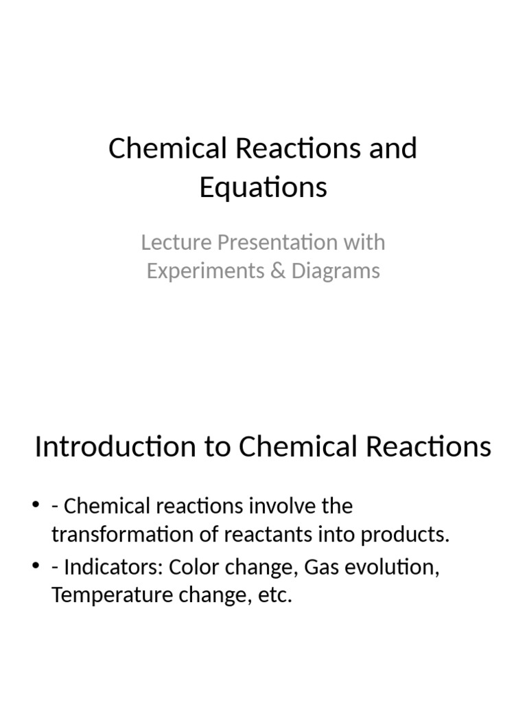 Chemical Reactions Presentation | PDF