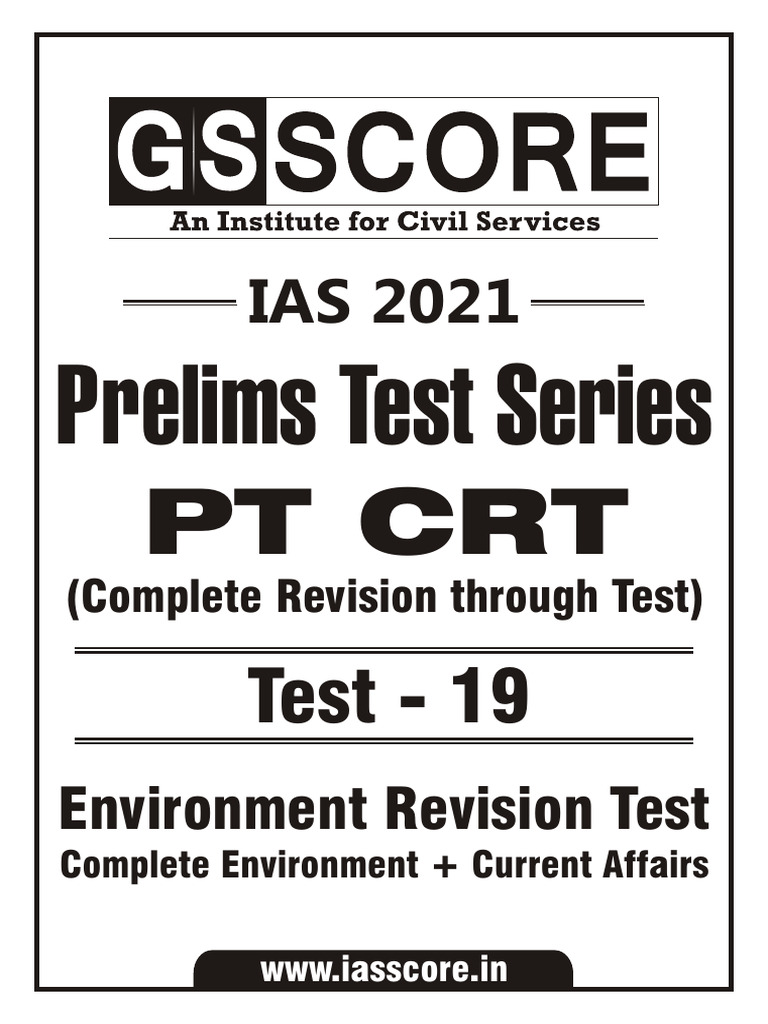 GS Score Prelims Test Series 2021_CRT-Test 19 | PDF | Kyoto Protocol ...