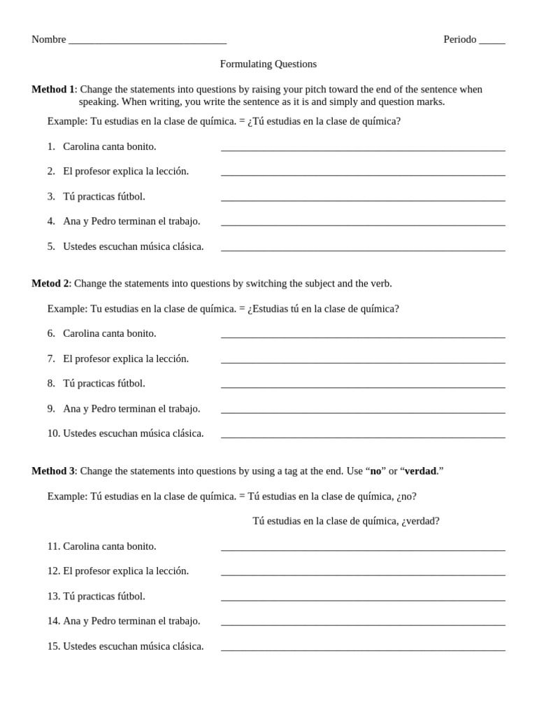 Formulating Questions | PDF