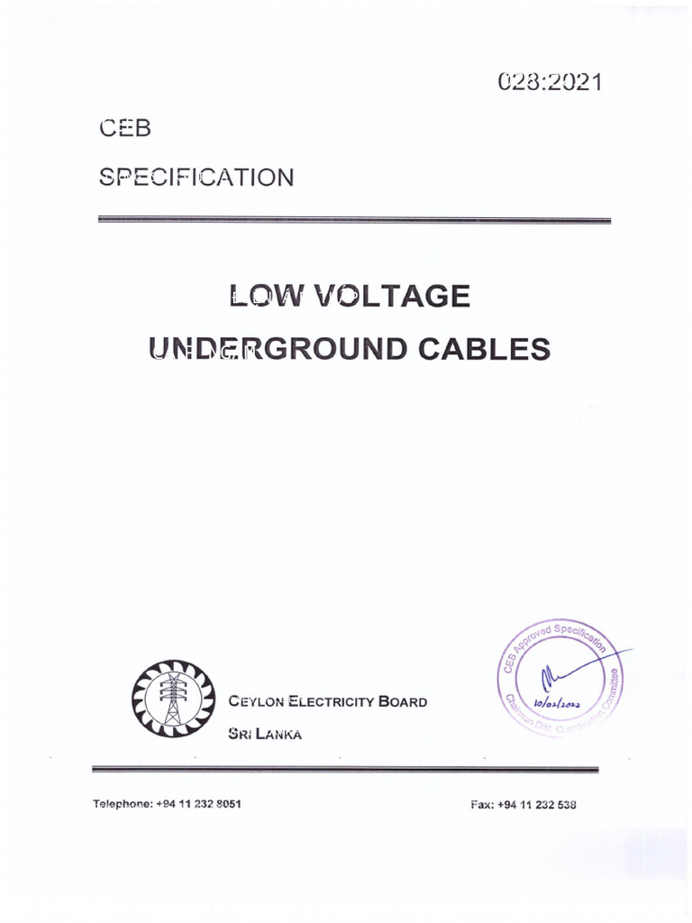2021 Low Voltage Under Ground Cables | PDF