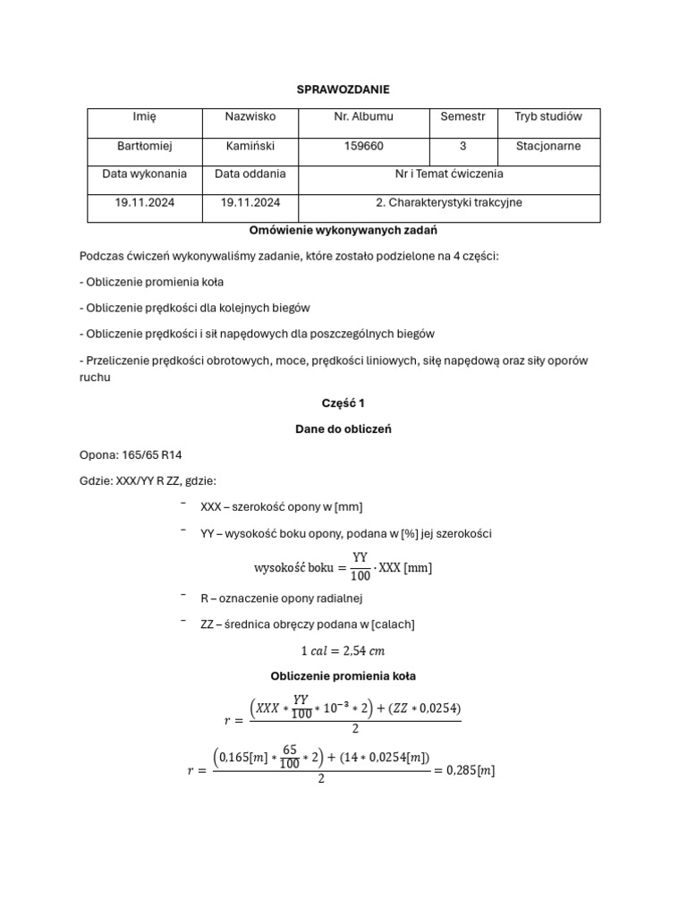 Kamiński Sprawozdanie 2 | PDF