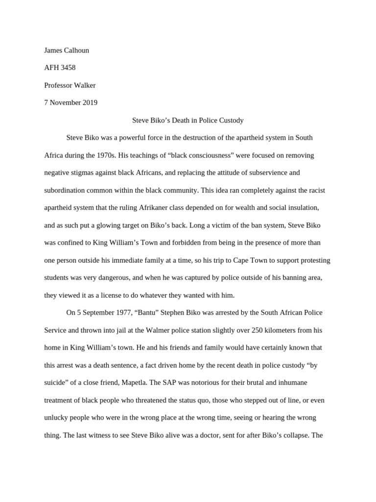 Reports of Stephen Biko's Death | PDF | Apartheid
