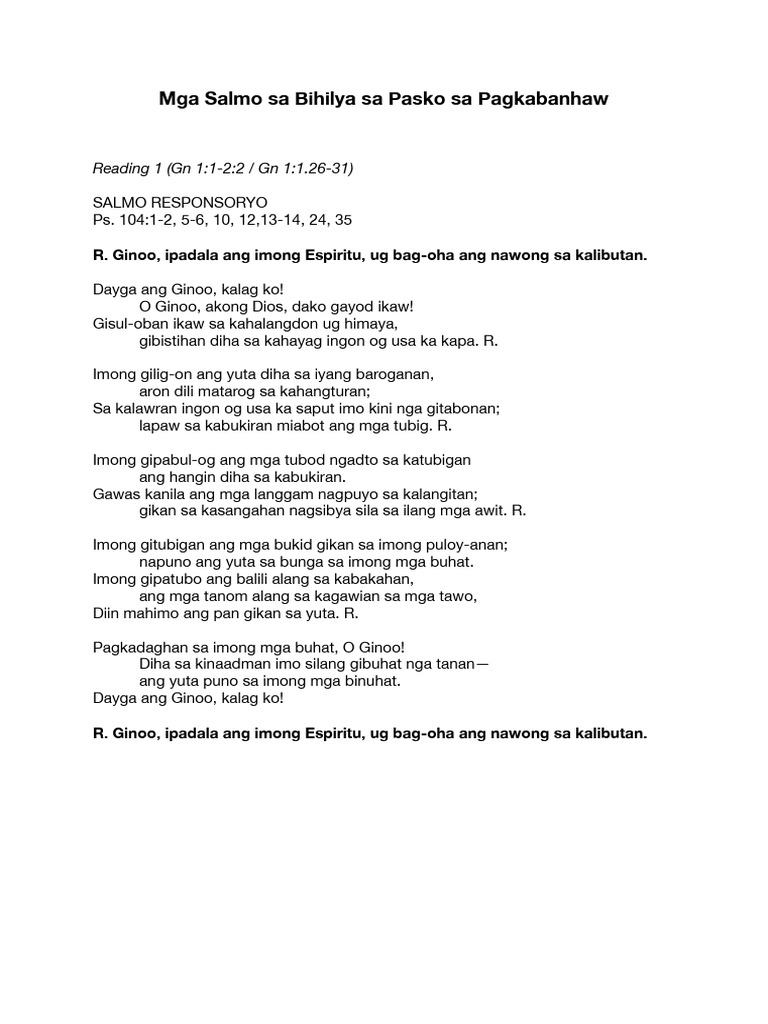 Salmo Sa Vigilia Pagkabanhaw | PDF