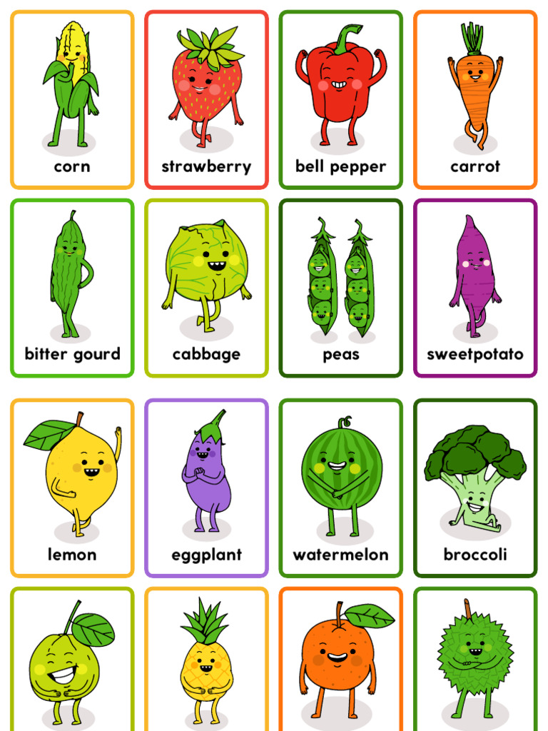 Colorful Food Flashcard | PDF