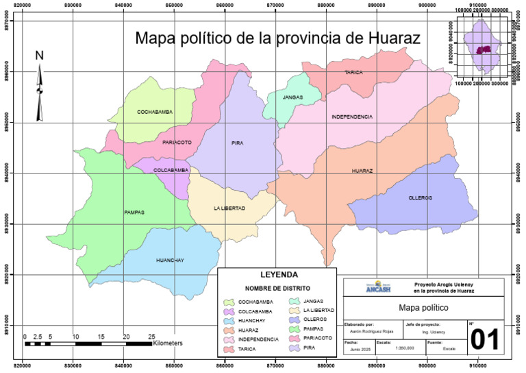 Mapa Político de Huaraz | PDF