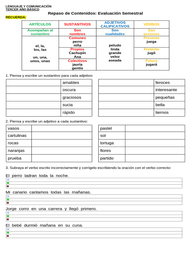 Sustantivos Adjetivos y Verbos | PDF | Unidades Semánticas | Tipología ...