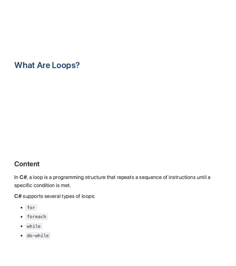 What Are Loops Csharp | PDF