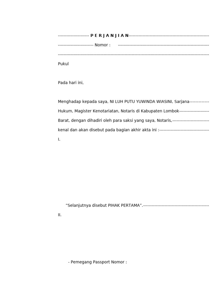Contoh Perjanjian Pra Nikah 2016 | PDF