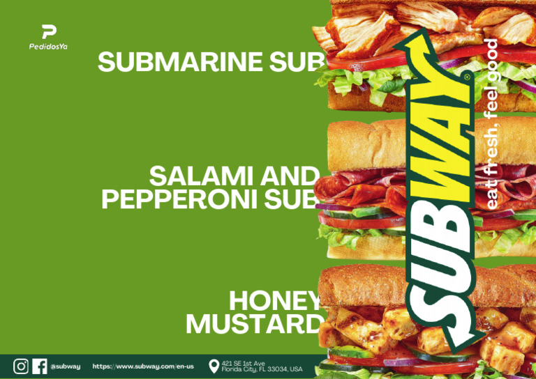 Subway Honey Pepperoni Sub Menu 2025 | PDF