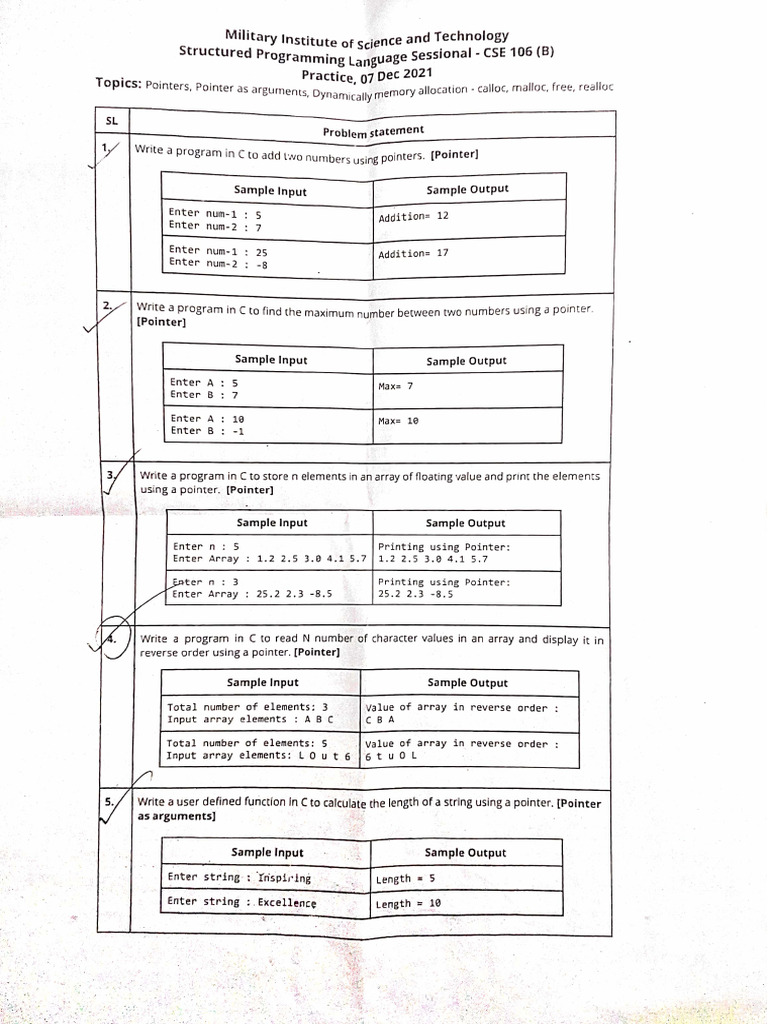 Dynamic memory Practice problem | PDF
