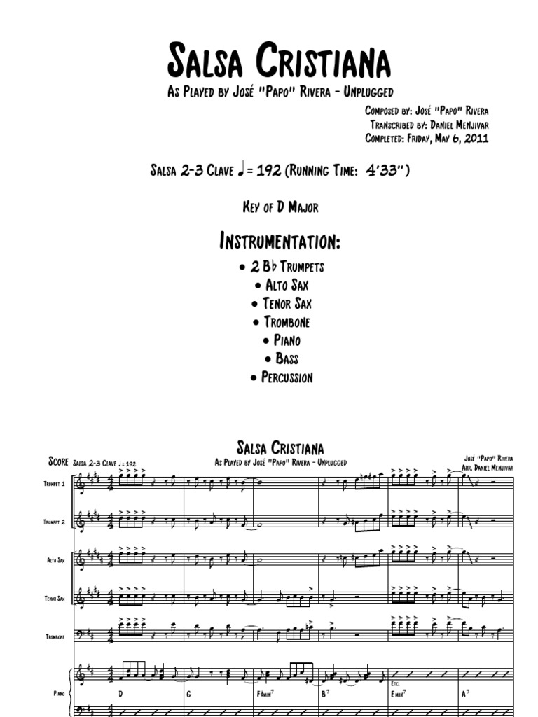 Salsa Cristiana - Score | PDF