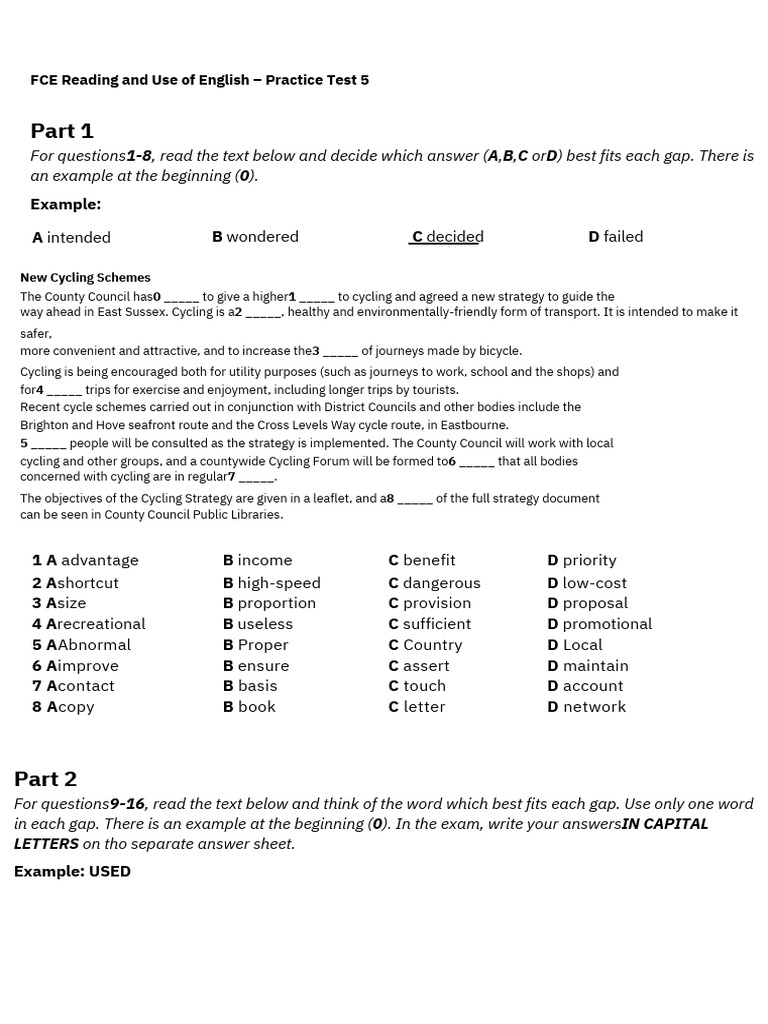 B2 First First Cambridge Exam FCE 9 | PDF | Adjective | Grammar