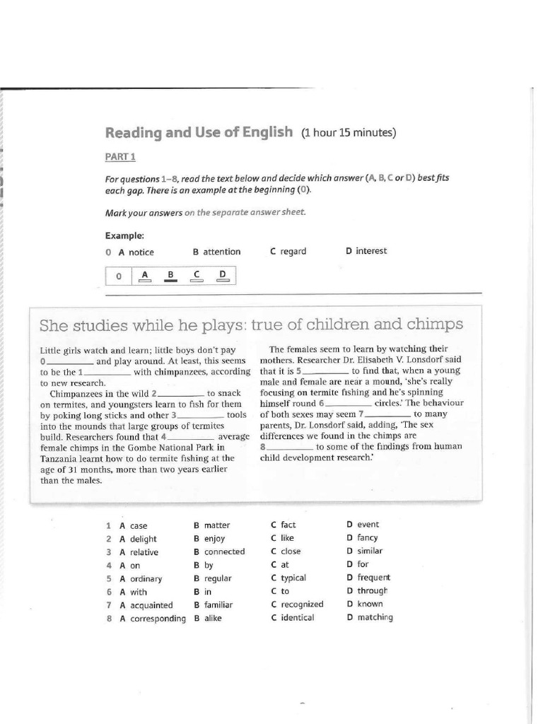 B2 First First Cambridge Exam FCE 14 | PDF