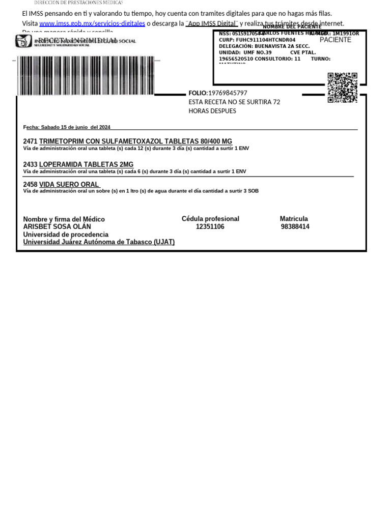 Receta Del Imss | PDF