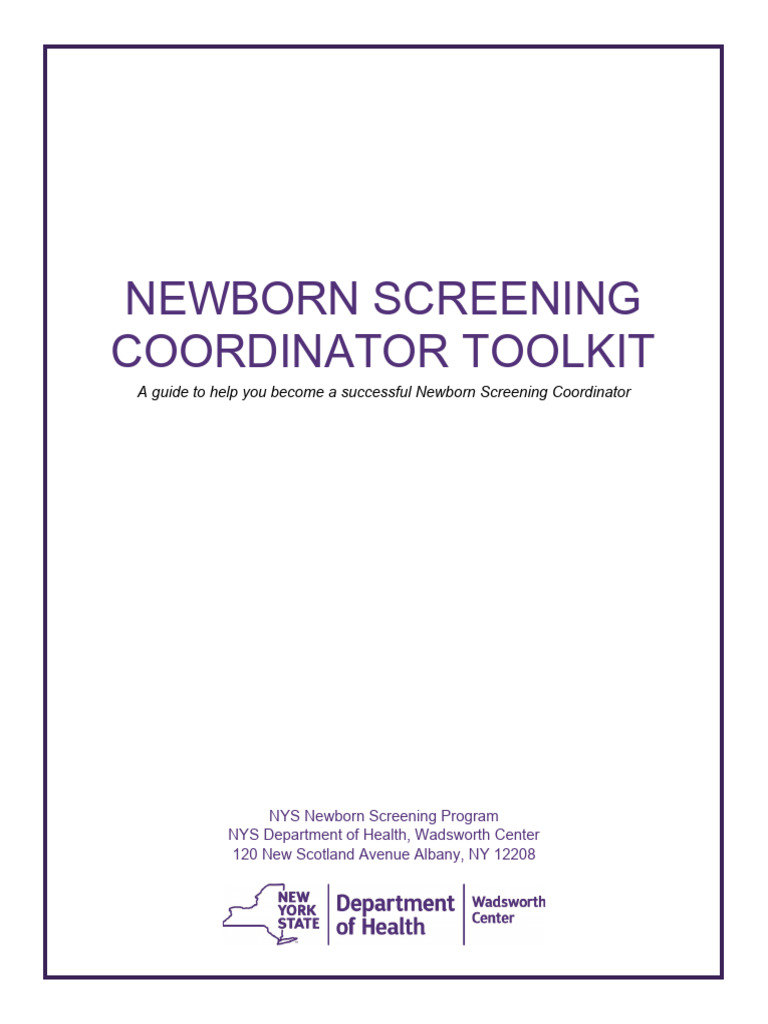 Newborn Screening Coordinator Guide | PDF | Infants | Neonatal ...