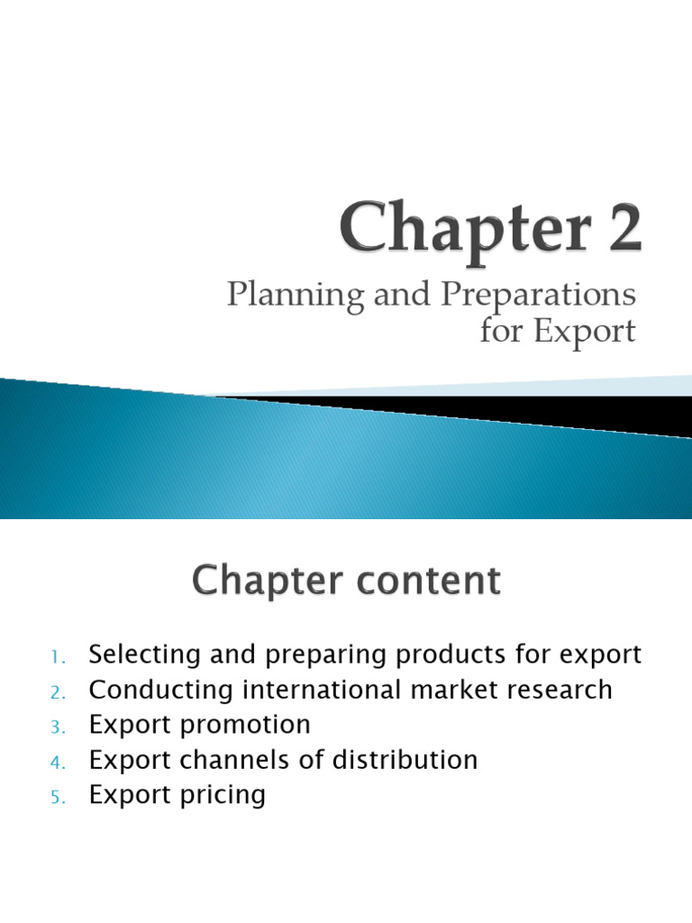 Chapter 2 Planning and Preparations For Export | PDF | Exports | Pricing