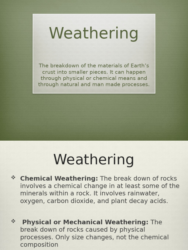 Types of Weathering Explained | PDF | Weathering | Rock (Geology)