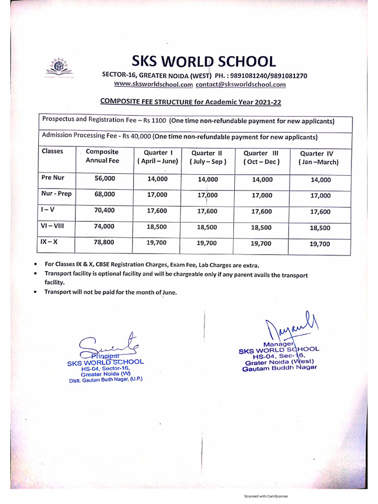 Fee Structure | PDF