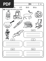 Fichas Lectoescritura Sonidos Za Zo Zu Ce Ci | PDF