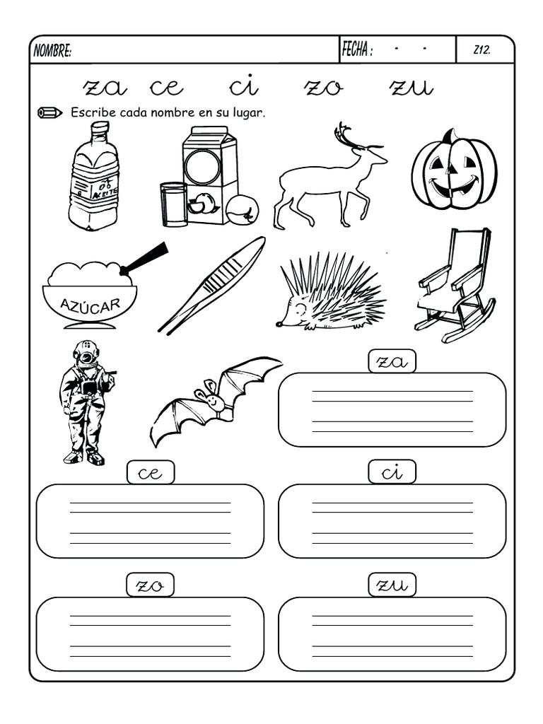 Za Ce Ci Zo Zu: Fecha | PDF