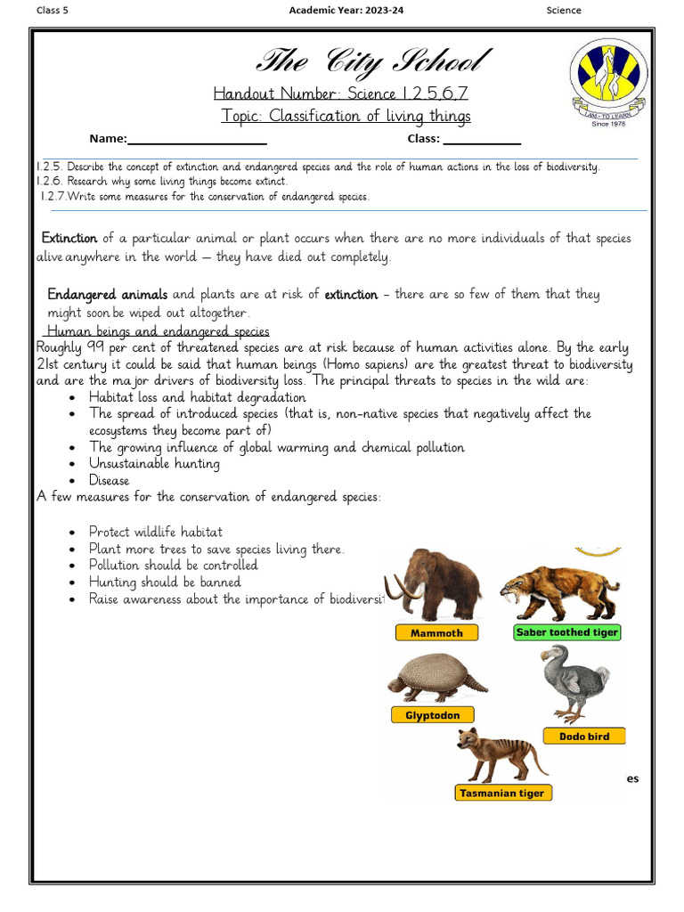 Endangered Species and Extinction Facts | PDF | Extinction | Endangered ...