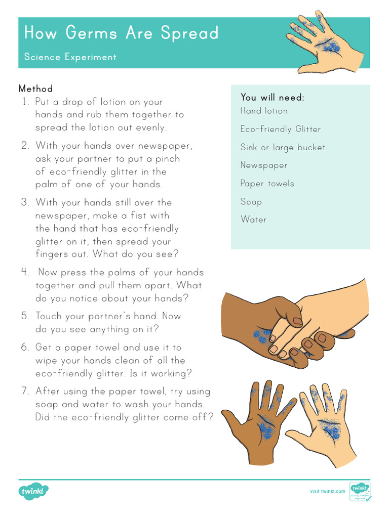 Glitter Germs Hand Washing Experiment | PDF