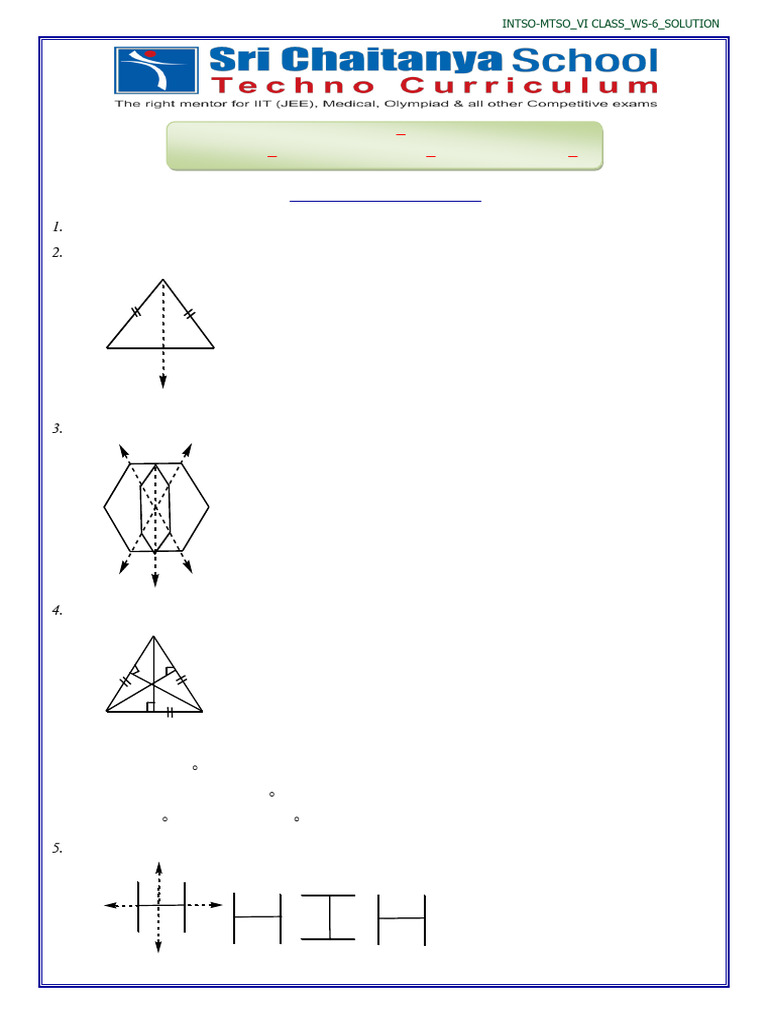 Grade 6 Math Symmetry Solutions | PDF