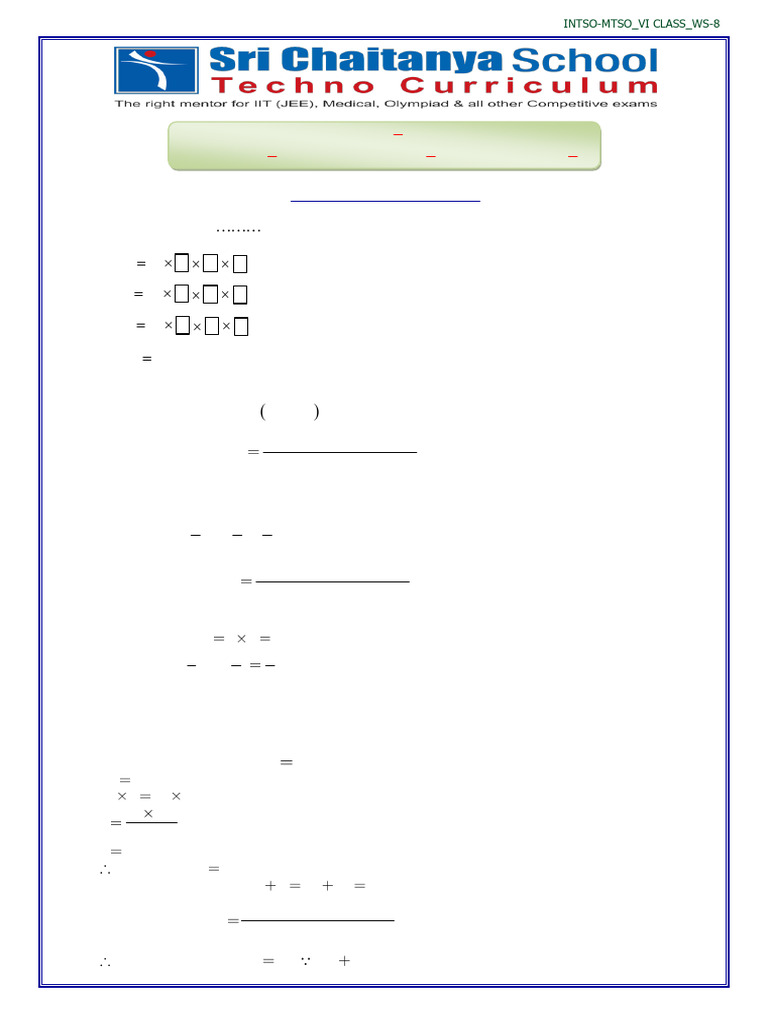 Work Sheet-8 - LCM & HCF - Solution | PDF | Division (Mathematics ...