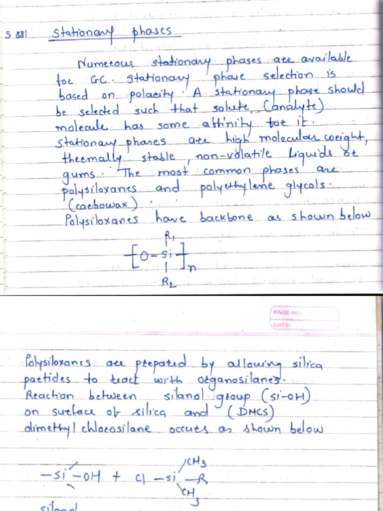 Stationary Phases in Gas Chromatography | PDF | Chemistry