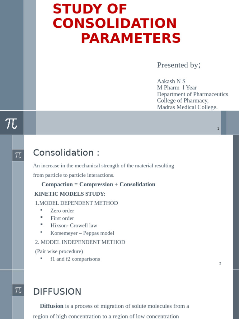 Study of Consolidation Parameters | PDF | P Value | Diffusion