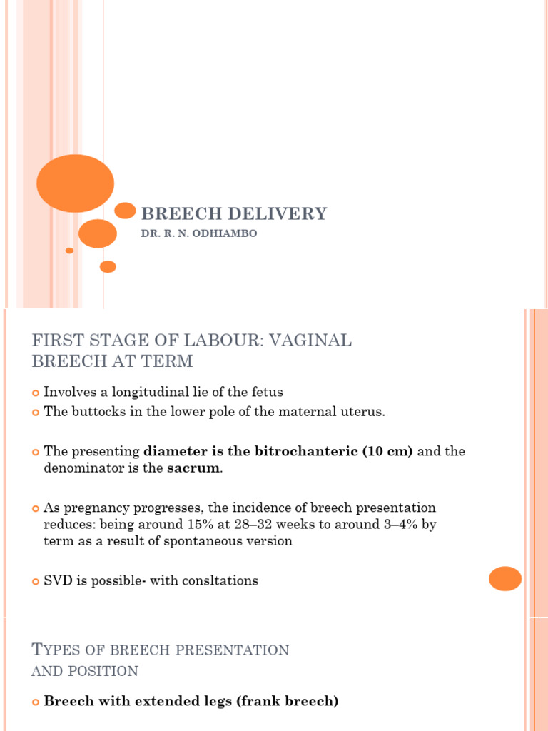 Session 5b Breech Presentation and Birth | PDF | Pelvis | Childbirth