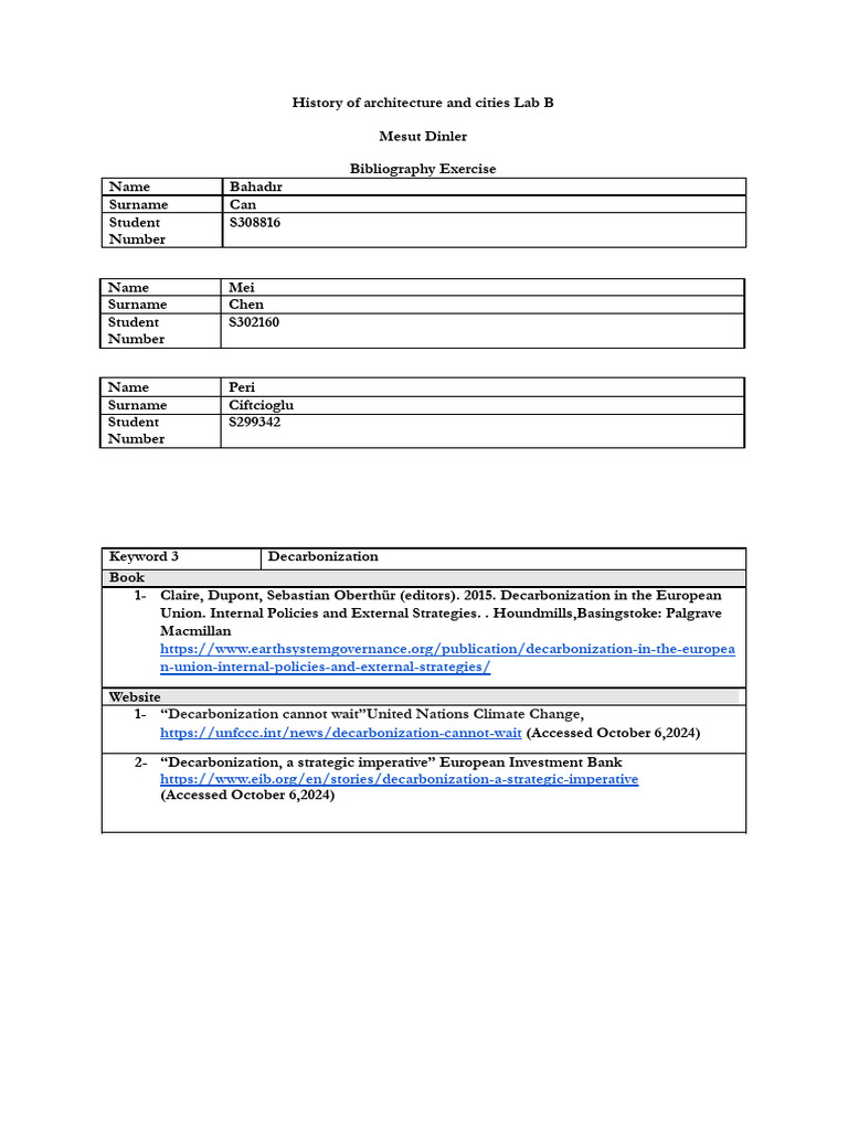Bibliography - Group 6 - Decarbonization | PDF