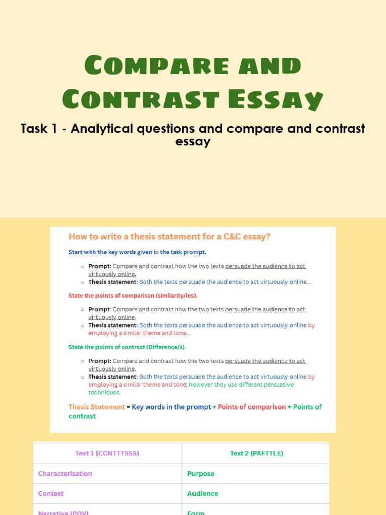 Compare and Contrast Essay (1) | PDF | Essays | Writing
