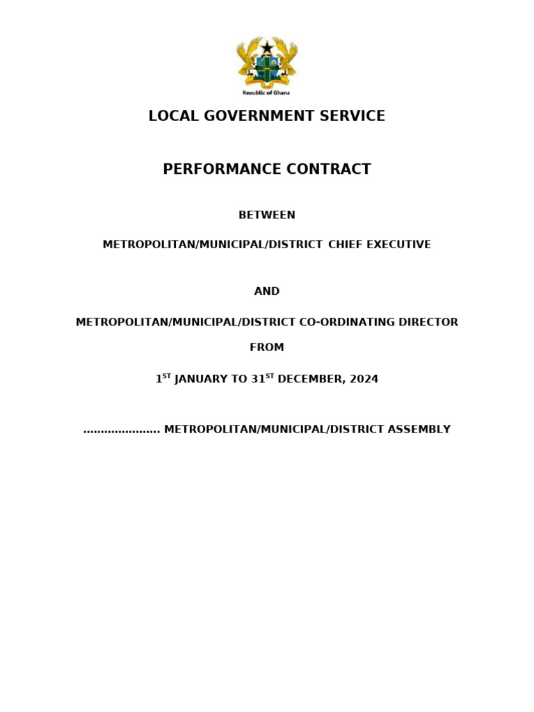 Local Govt Performance Contract | PDF | Evaluation | Internal Audit