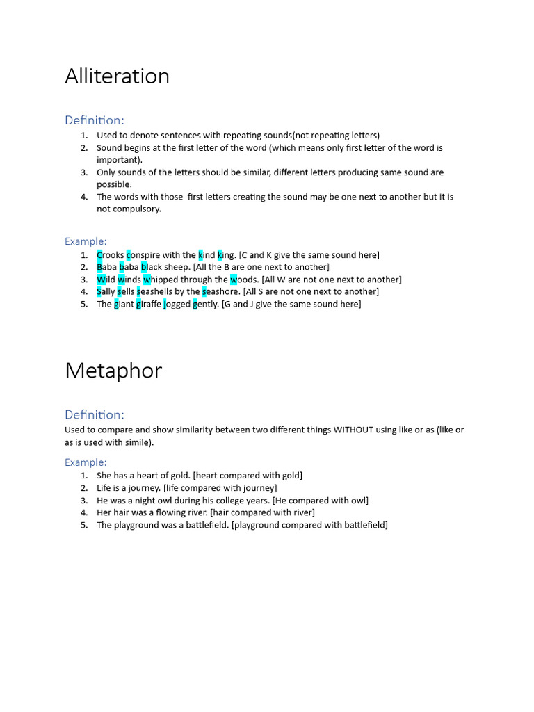 Alliteration | PDF