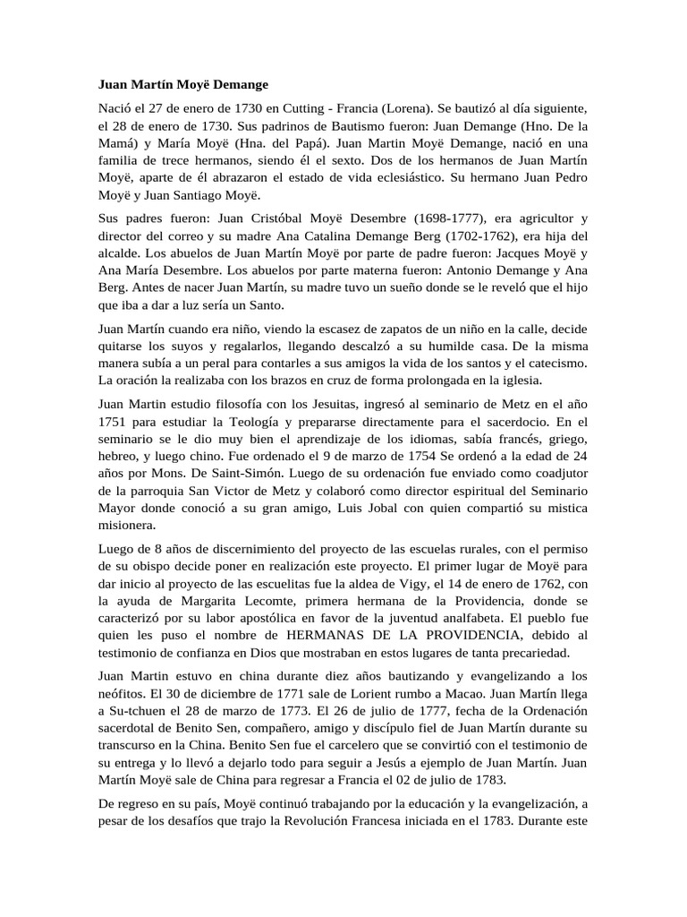 El Beato Juan Martín Moyë | PDF