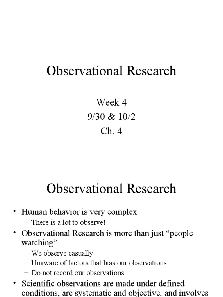Observational Research | Download Free PDF | Observation | Sampling ...