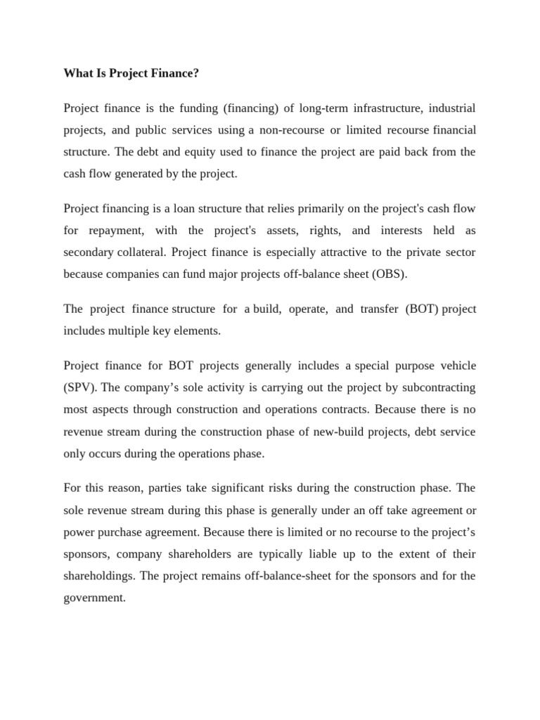Project Finance | PDF