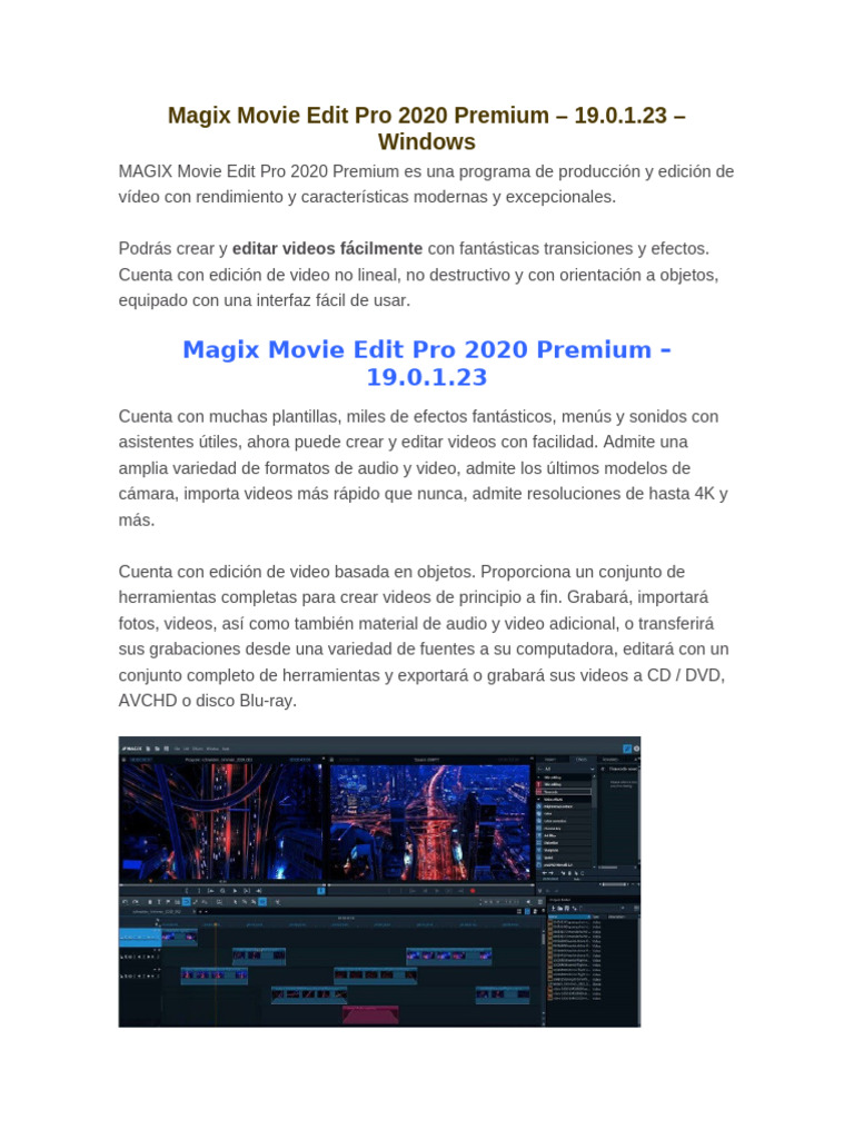 Magix Movie Edit Pro 2020 | PDF | Vídeo | DVD
