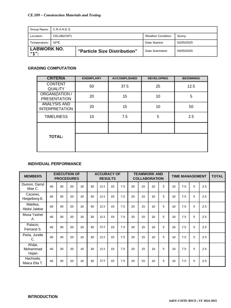 LABWORK_1 | PDF | Particle Size Distribution