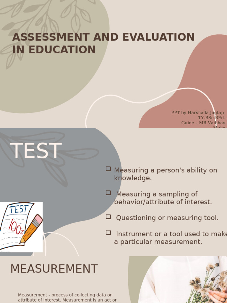Assessment and Evaluation | PDF