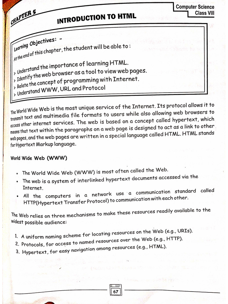 Class 7 Handouts HTML INTRO | PDF