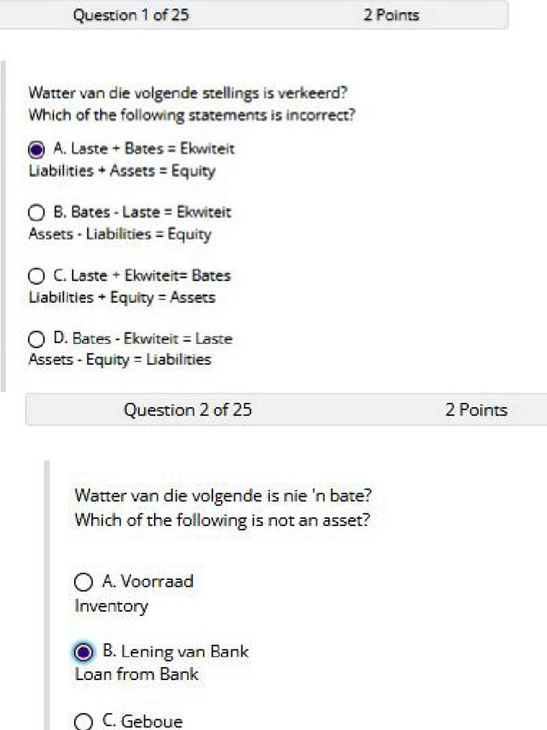 ACCG 211 Su 2 and 3 Quiz | PDF | Debits And Credits | Equity (Finance)
