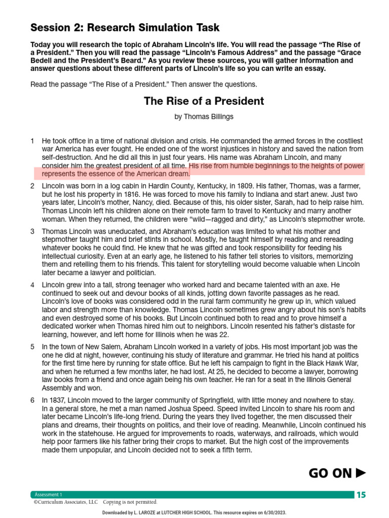 ZYAIRE HONORE - The Rise of A President | PDF | Abraham Lincoln ...