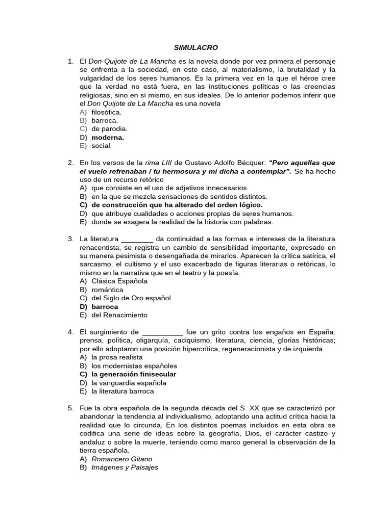 Simulacro 8 2023 | PDF | Barroco