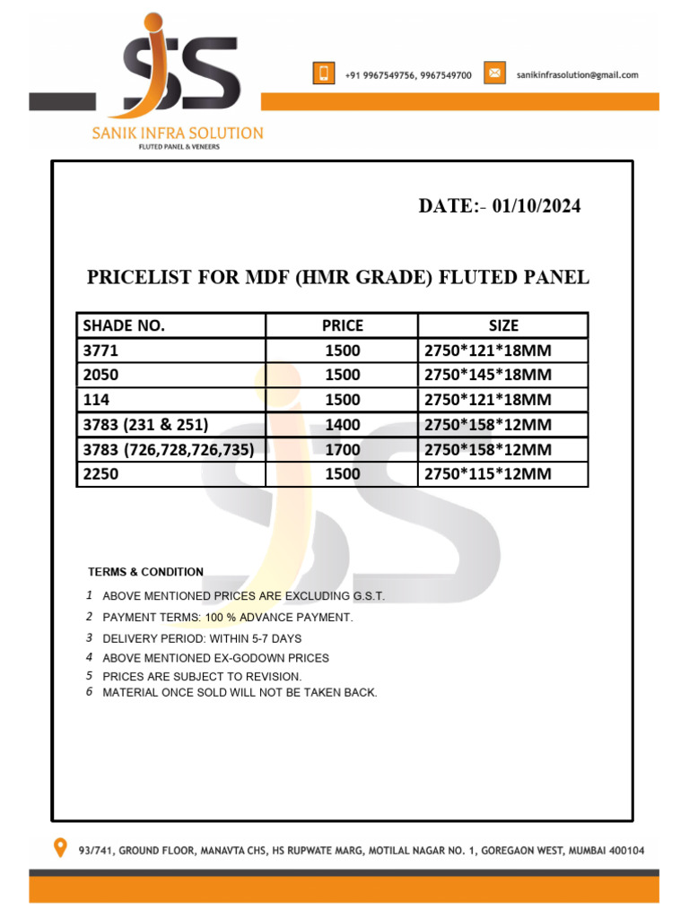 Pricelist Agt Profile | PDF