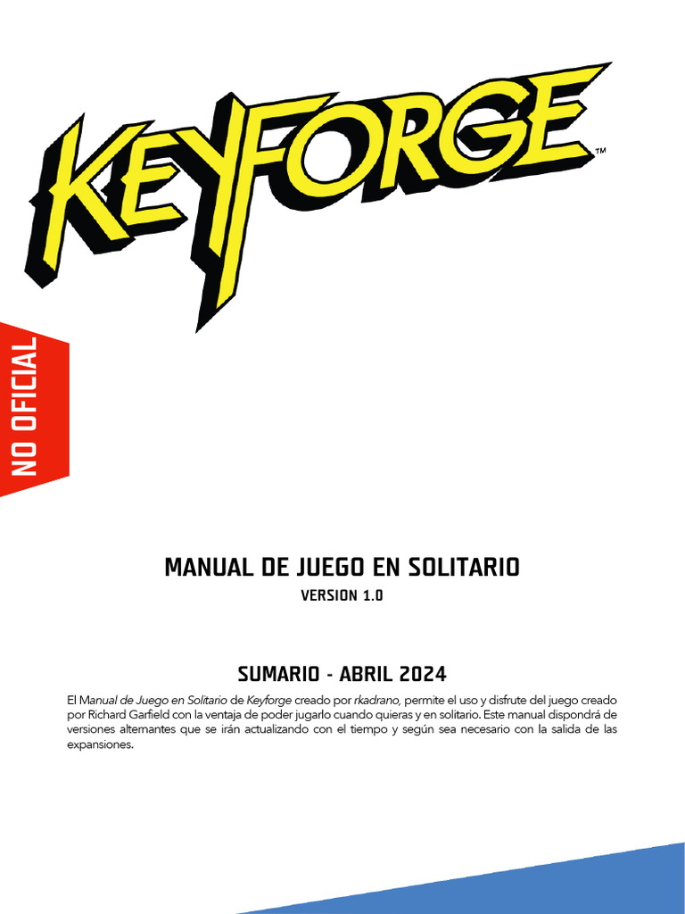 Manual Solitario Keyforge v1.0 | PDF